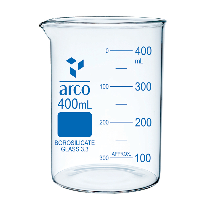 Vaso de Precipitado Boro 3.3, 400mL, Graduado, con pico, forma baja | Arco
